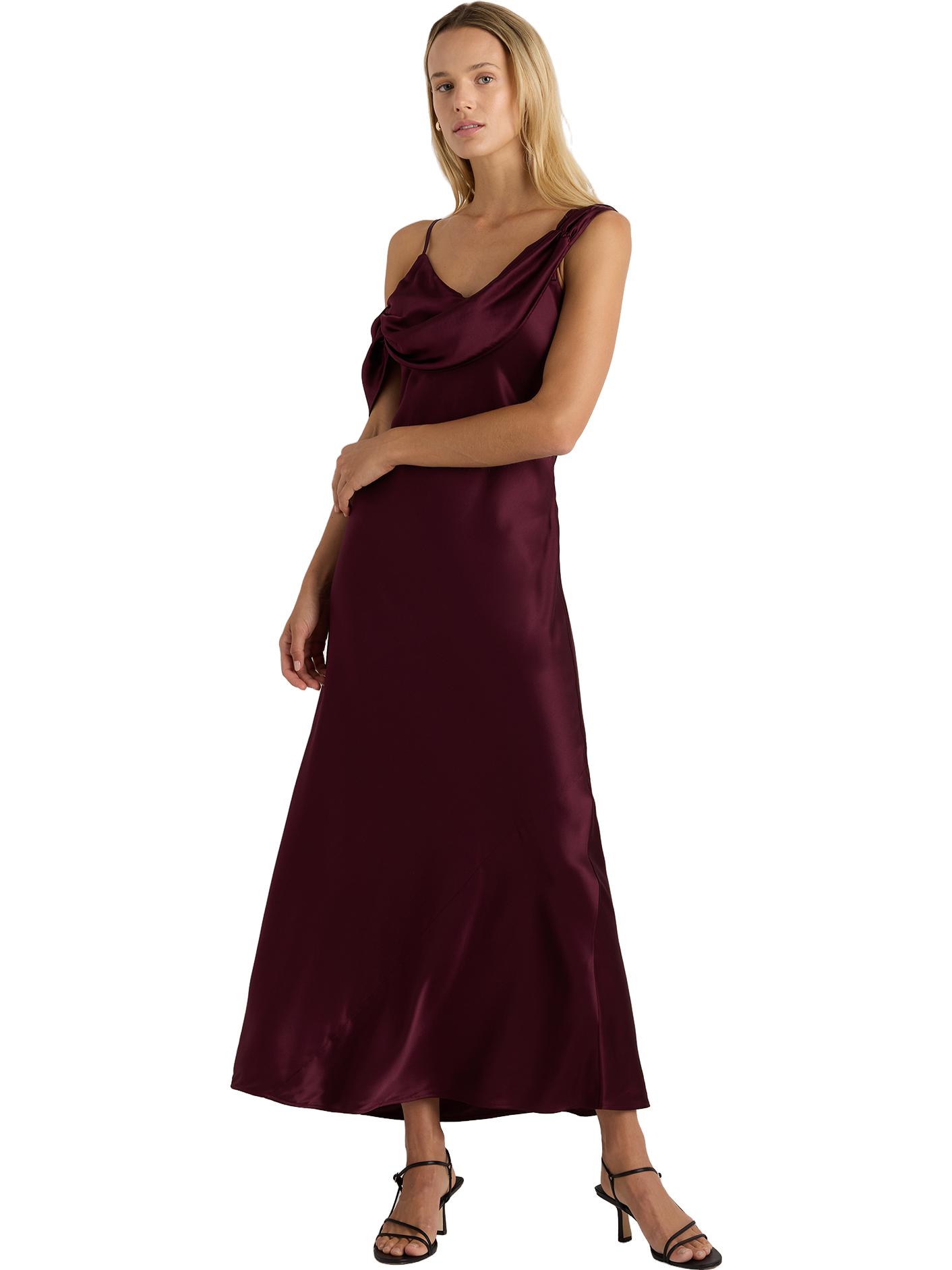 QUINCE Draped Shoulder Maxi Dress